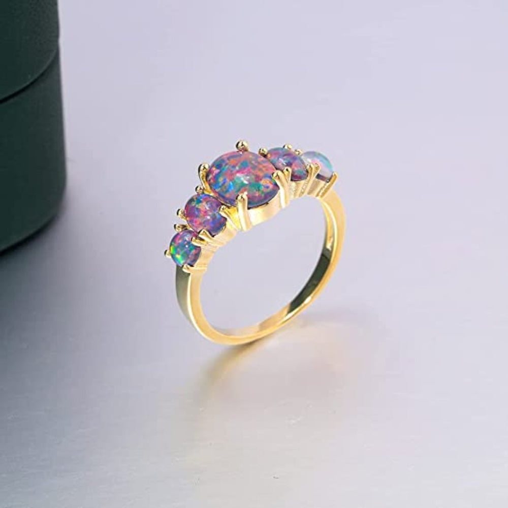 Spiritual Purple Fire Opal Ring