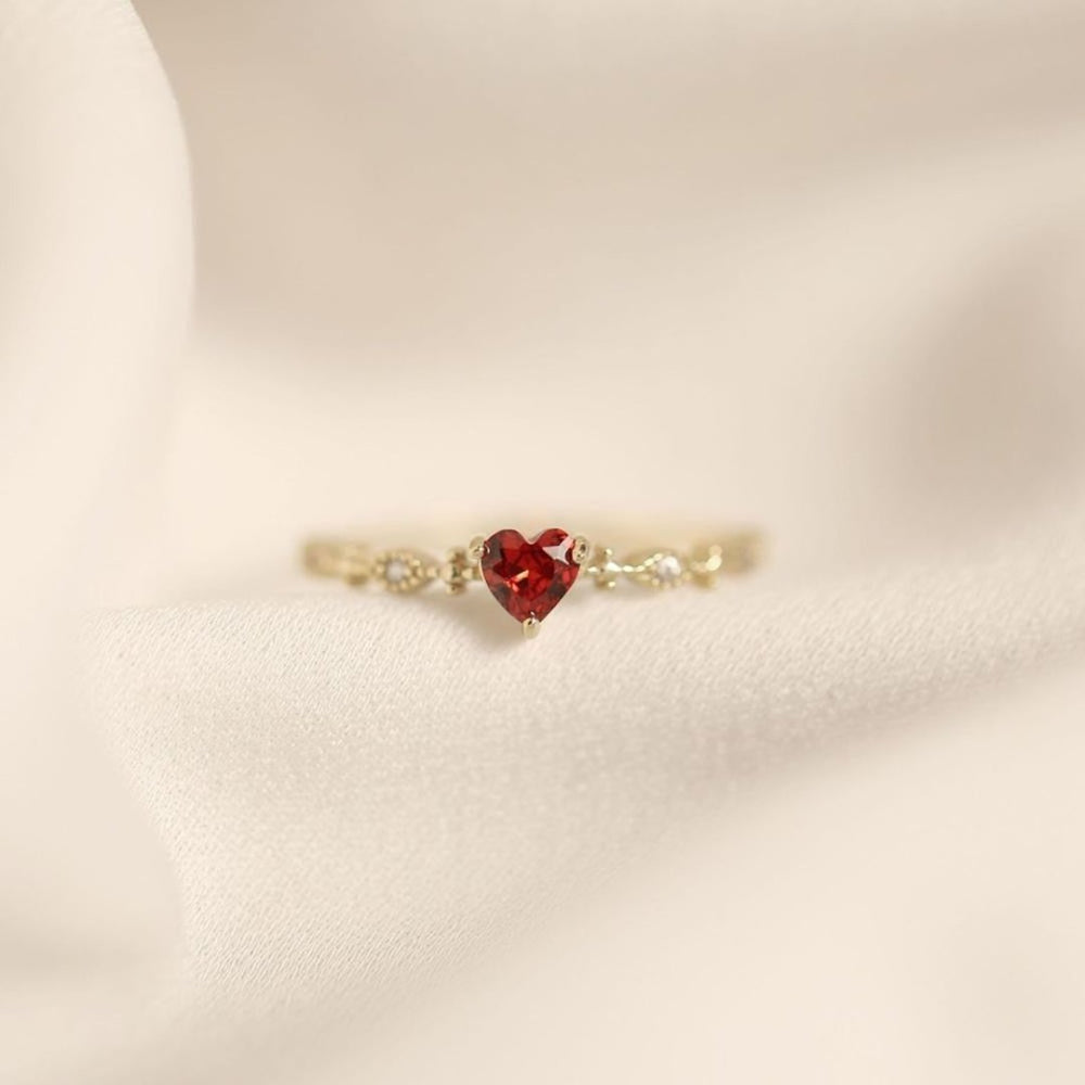 Love Ruby 14K Gold Plated Silver Ring