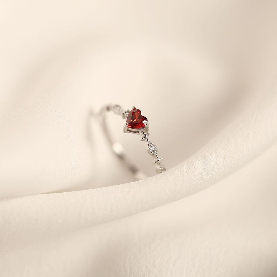 Love Ruby 14K Gold Plated Silver Ring