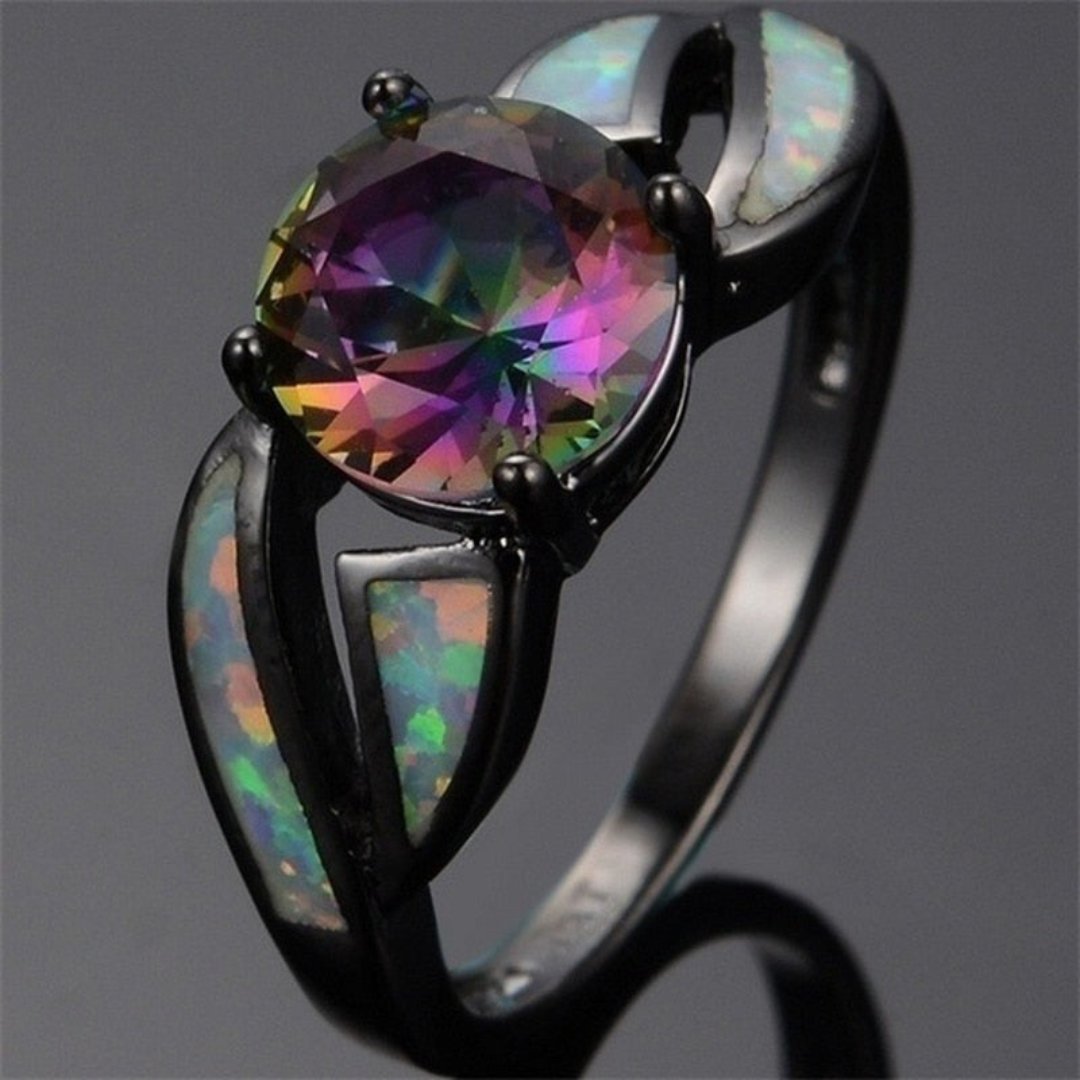 Rainbow Topaz & Fire Opal Ring