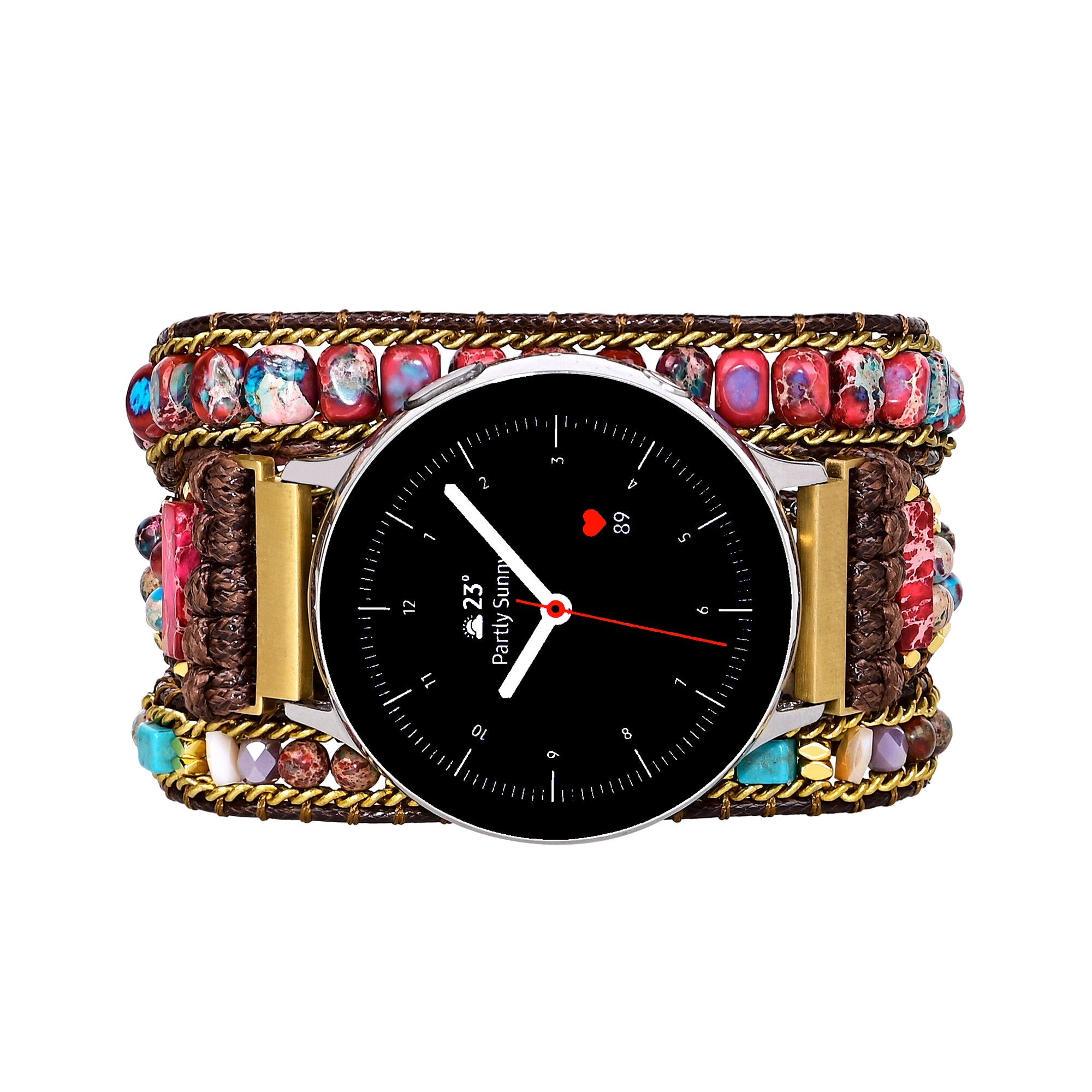 Bohemian Red Emperor Stone Samsung Watch Strap