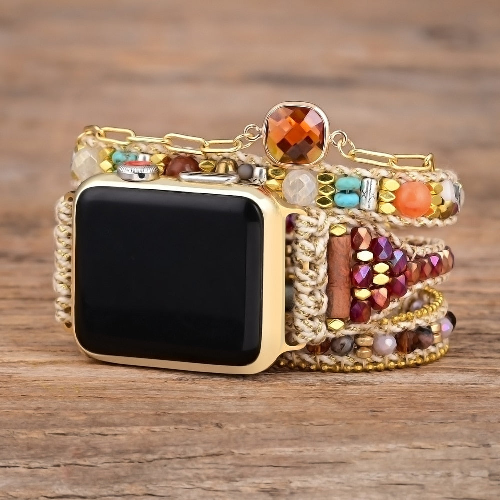 Boho Charming Natural Stone Apple Watch Strap