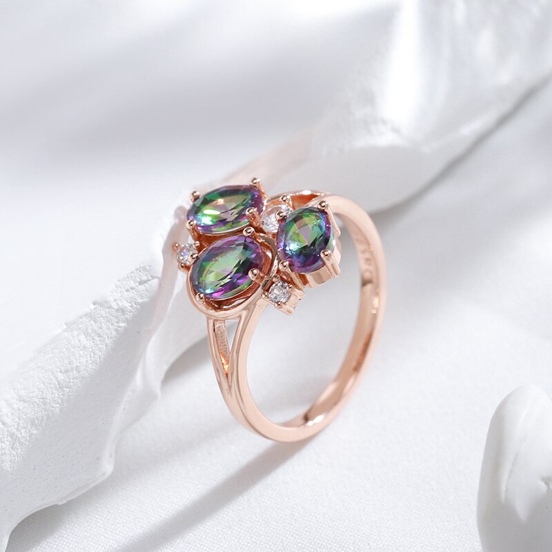 Chic Topaz 14K Rose Gold Color Ring