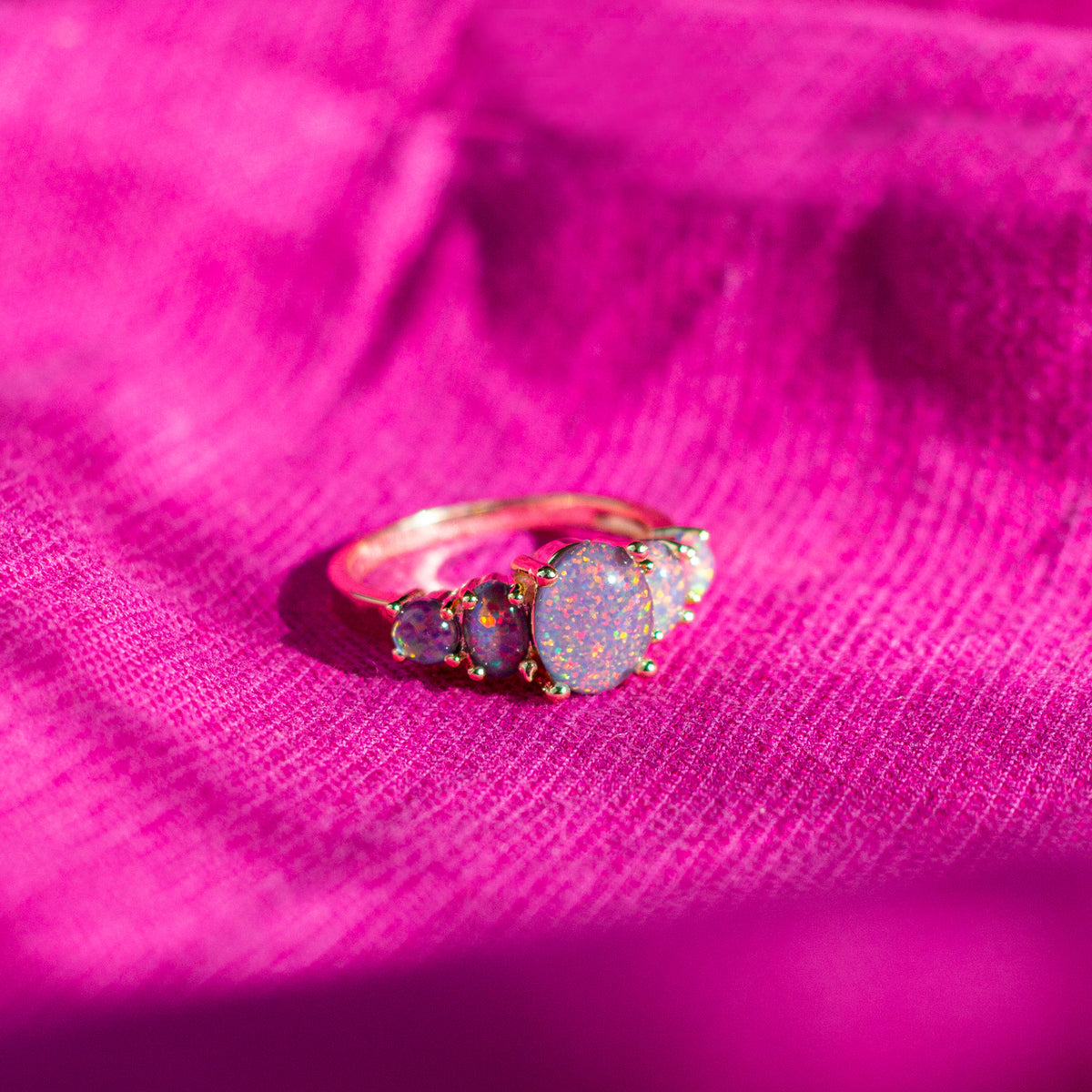 Spiritual Purple Fire Opal Ring