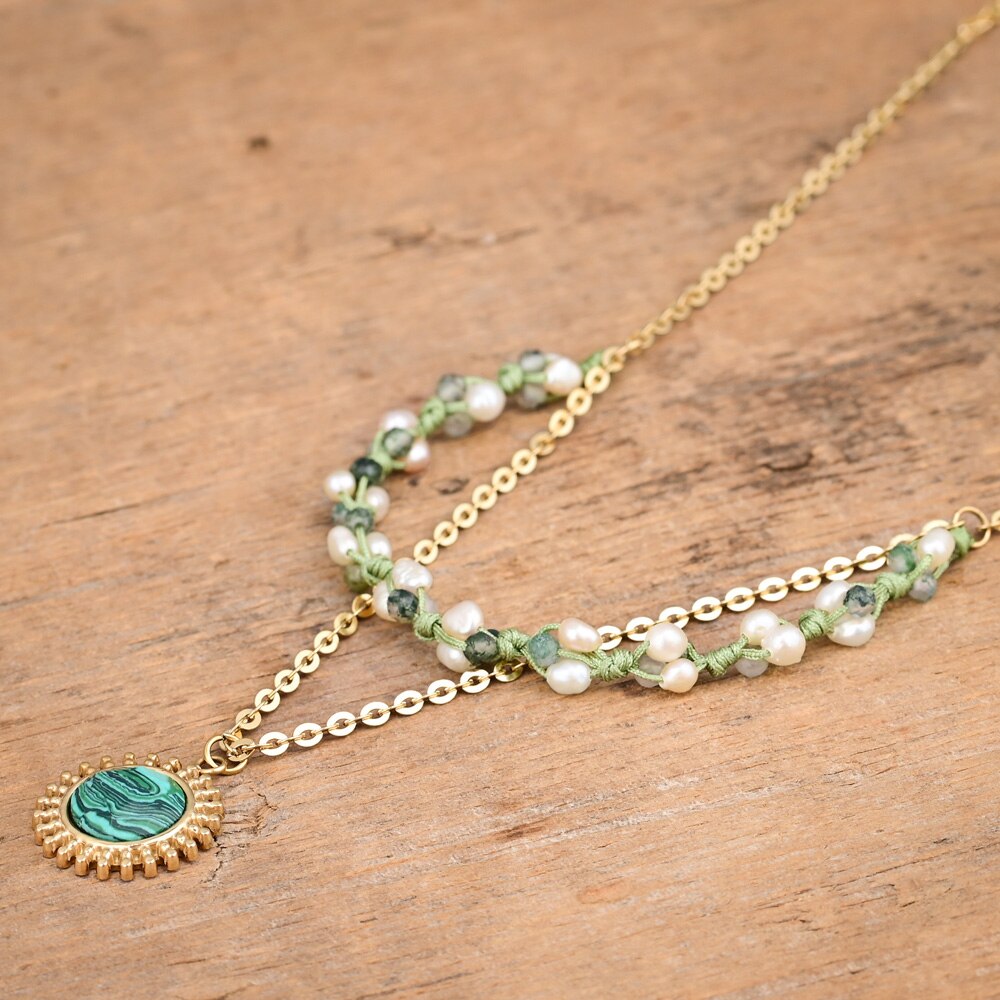 Boho Elegant Malachite Necklace