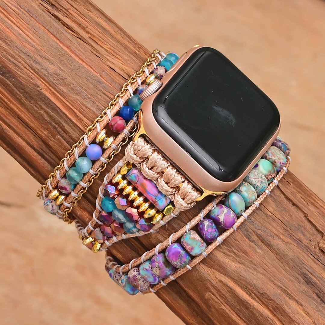 Bright Colours Natural Stone Apple Watch Strap