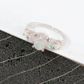 Spiritual White Fire Opal Silver Ring