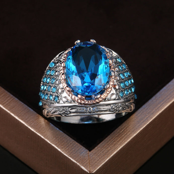 Ottoman Sultan Eye Aquamarine Ring